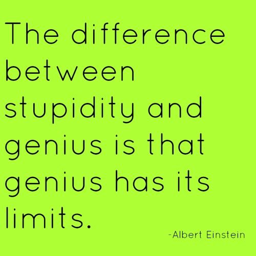 Quotes The Difference Between Stupidity And Genius One Hundred
